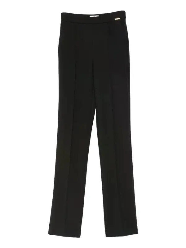 Elisabetta Franchi Tailored Trousers With Pressed Crease - Black