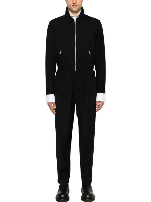 MAISON MARGIELA Drawstring Waist Straight Leg Trousers - Black