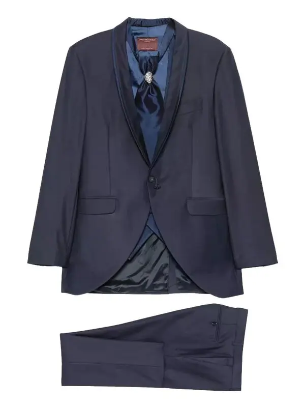 CARLO PIGNATELLI Shawl-lapel Single-breasted Four-piece Suit - Blue