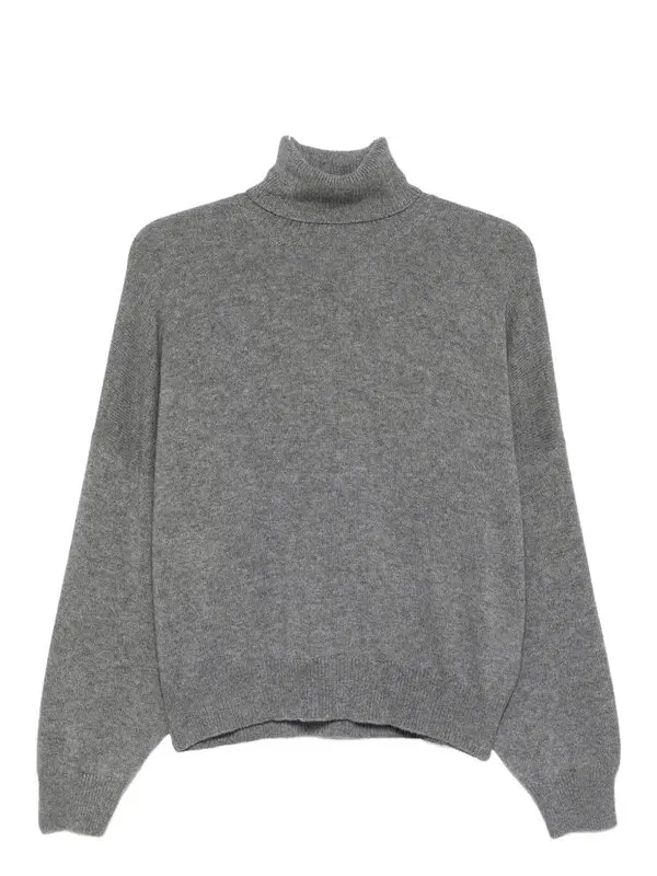 Brunello Cucinelli Fine Knit Roll Neck Sweater - Grey
