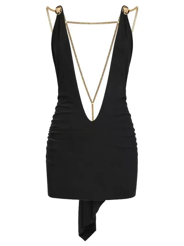 Dsquared2 Asymmetric Chain-detail Dress - Black