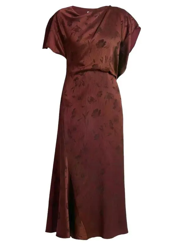 Erdem Floral Jacquard Creponne Midi Dress - Red
