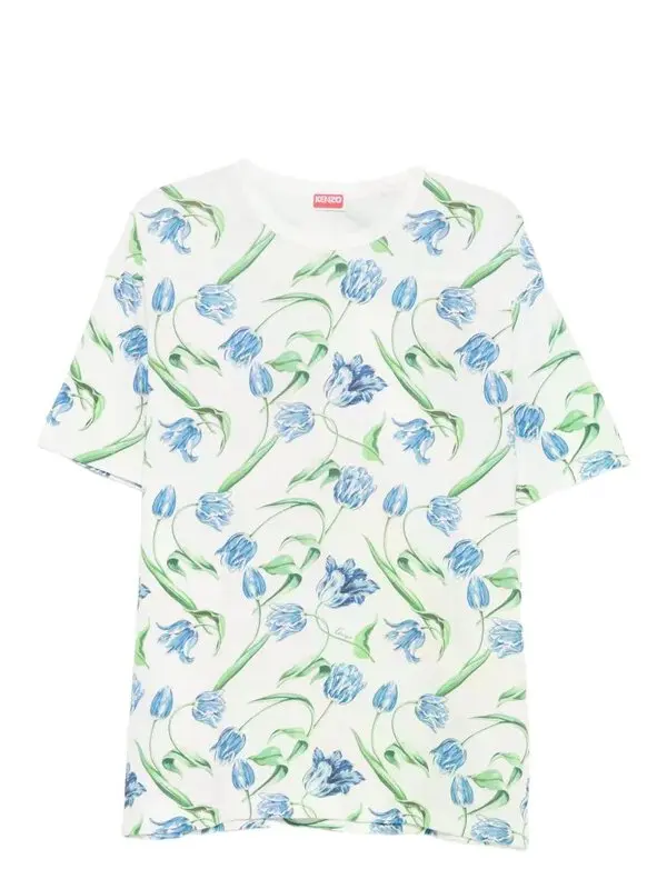 Kenzo Tulip-print T-shirt - White