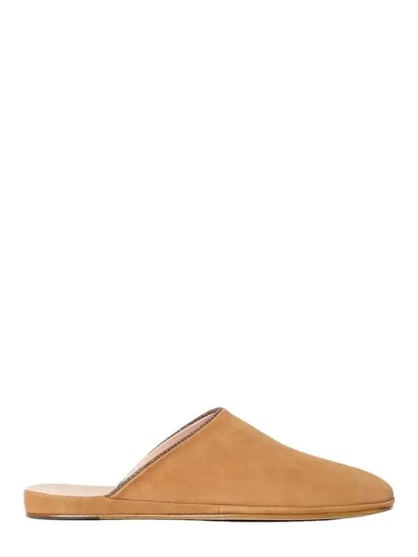 Fabiana Filippi Suede Flat Mules - Neutrals