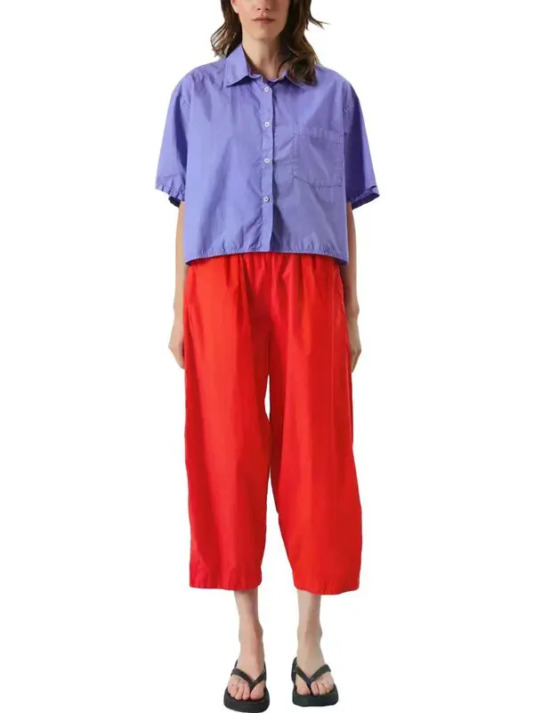 American Vintage Cropped Short-sleeve Shirt - Purple