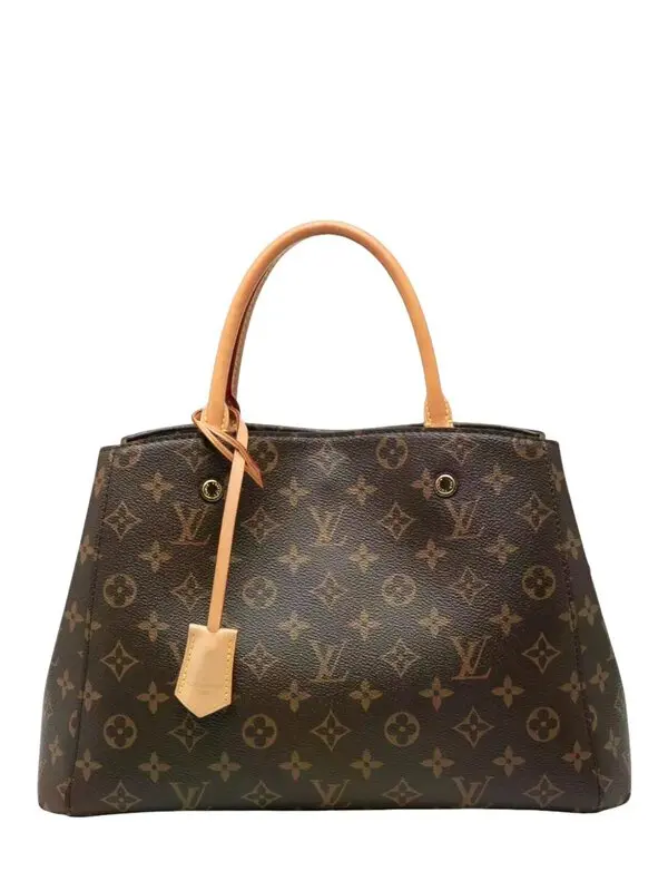 LOUIS VUITTON Monogram Montaigne Mm Satchel - Brown