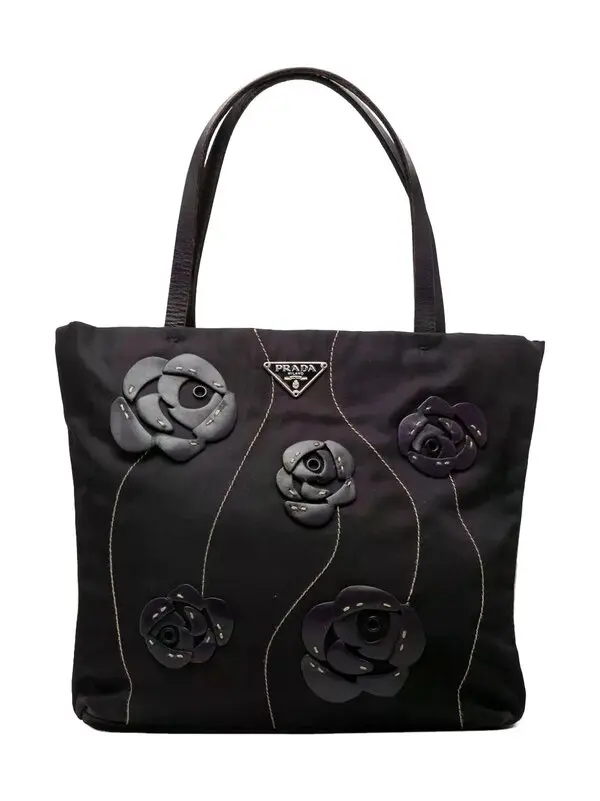 Prada Rosette Tessuto Tote Bag - Black