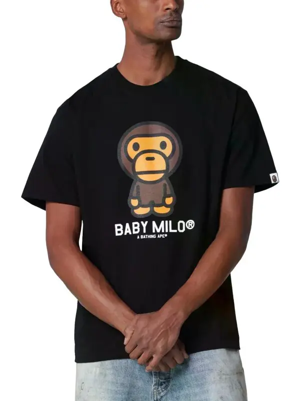 A BATHING APE Baby Milo Printed T-shirt - Black