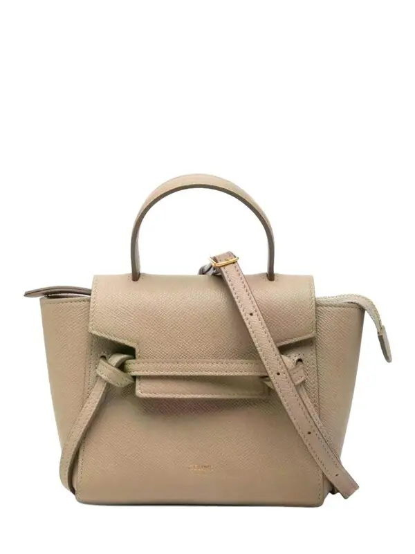 Celine 2020 Pico Grained Calfskin Belt Bag Satchel - Neutrals