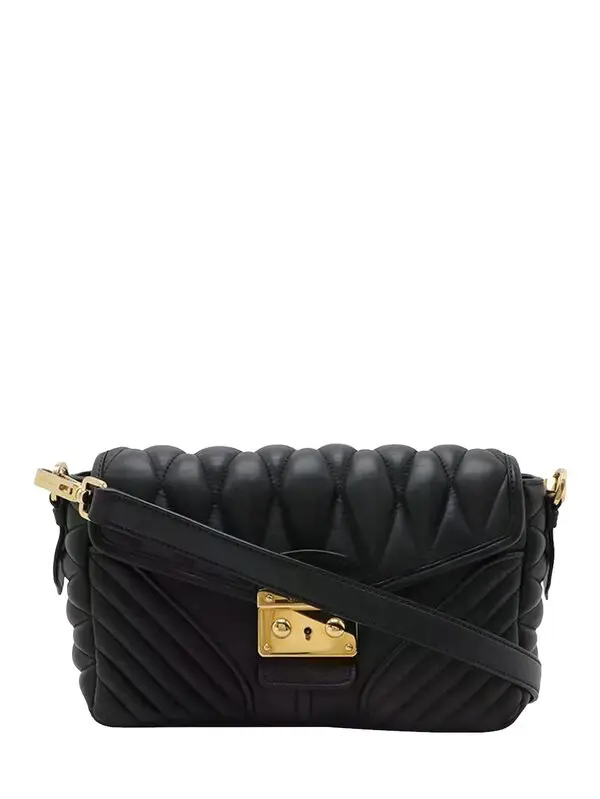 Miu Miu Matelasse Nappa Biker Crossbody Bag - Black