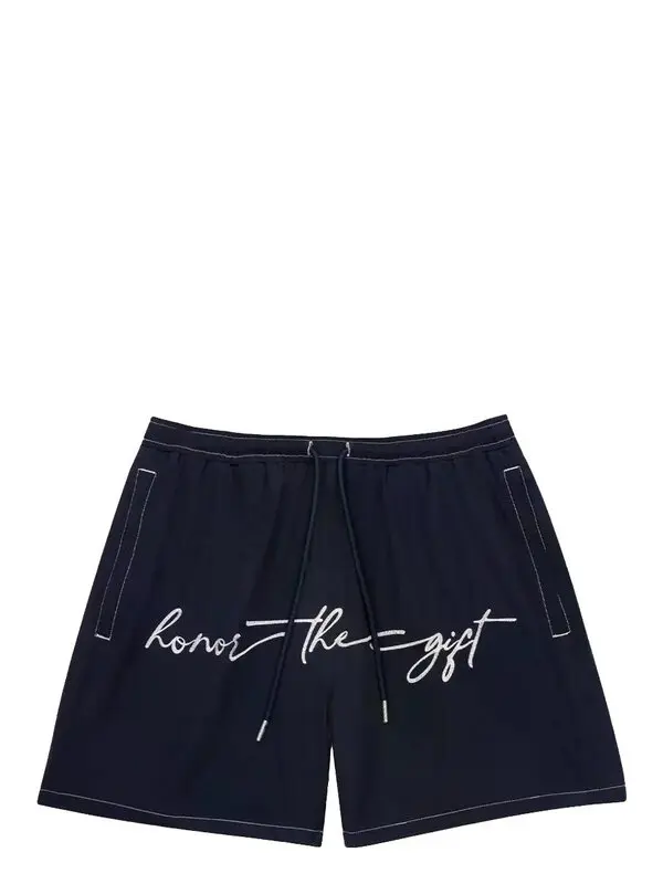 HONOR THE GIFT Hybrid Cursive Logo Drawstring Shorts - Blue