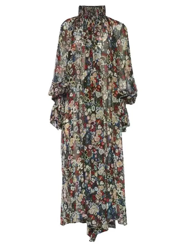 Khaite Edgar Floral-print Maxi Dress - Black