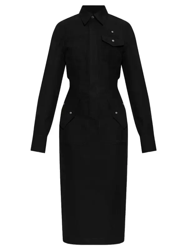 Dsquared2 Wool Midi Dress - Black