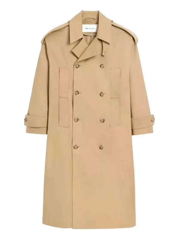 AMI Paris Cotton Trench Coat - Neutrals