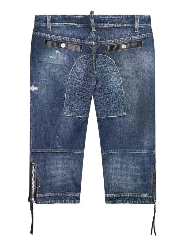 Dsquared2 Biker Jeans With Distressed Finish - Blue