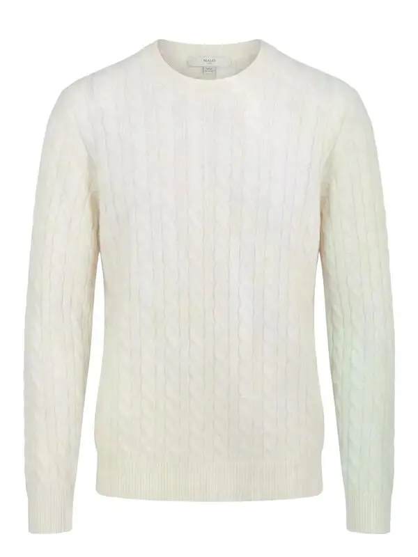Malo Cable Knit Cashmere Crew Neck Sweater - Neutrals