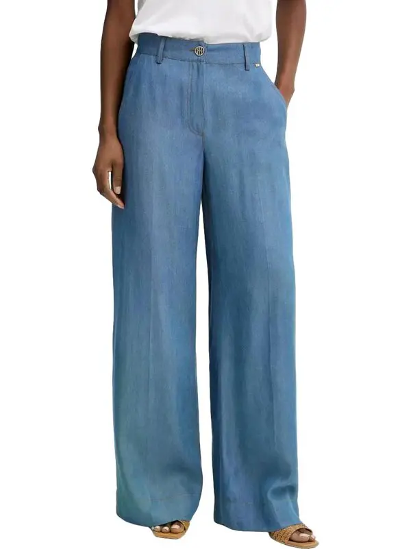 FRACOMINA Wide Leg Palazzo Trousers - Blue