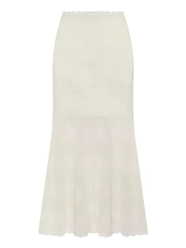 SELF-PORTRAIT Crochet-knit Maxi Skirt - Neutrals