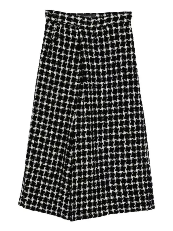 Yohji Yamamoto Tweed Flared Trousers - Black