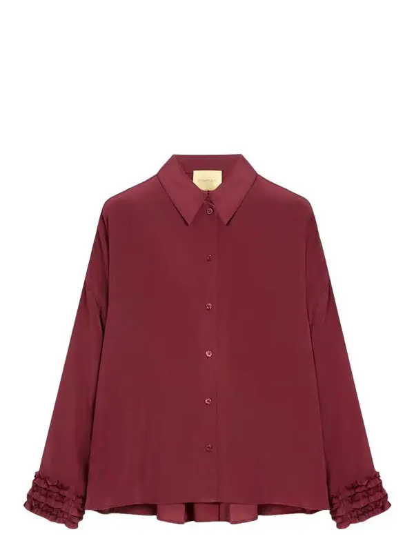 Momoni Ruffled Silk Crêpe De Chine Shirt - Red