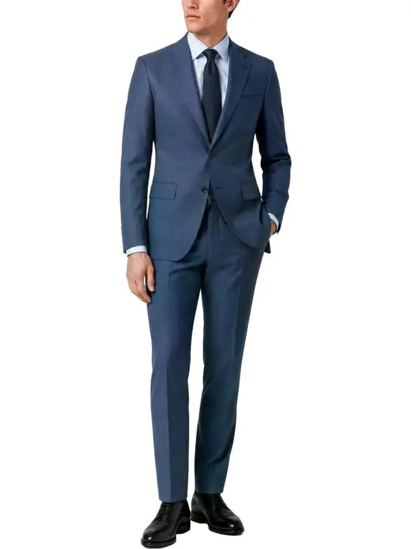 PIERLORENZO Single-breasted Notched-lapels Suit - Blue