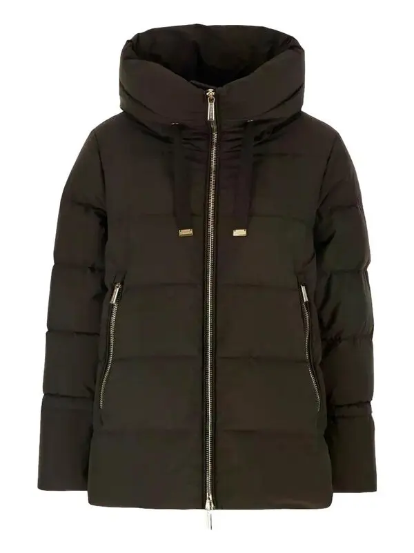 MOORER Quilted Hooded Jacket - Brown