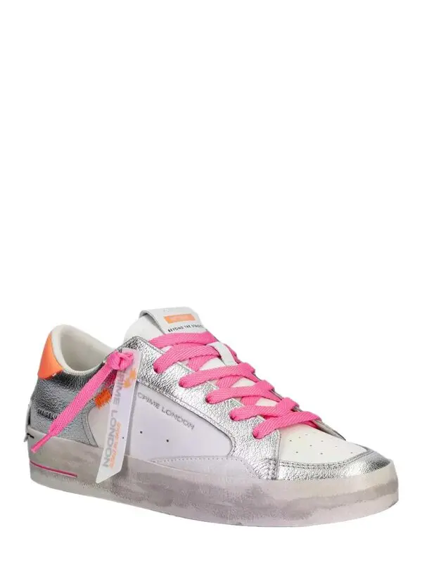 CRIME LONDON Skate Deluxe Leather Sneakers - Silver