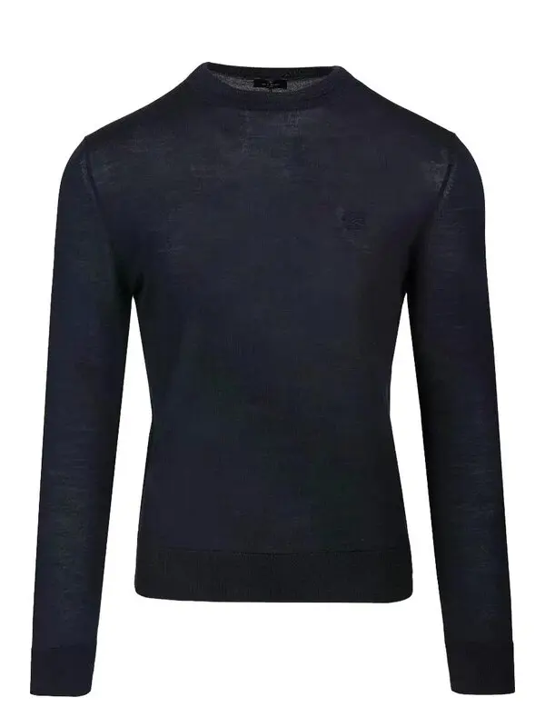 Etro Fuji Logo-embroidered Sweater - Blue