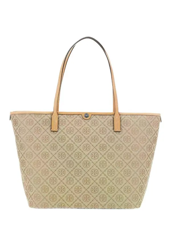 Tory Burch T Monogram Tote Bag - Neutrals