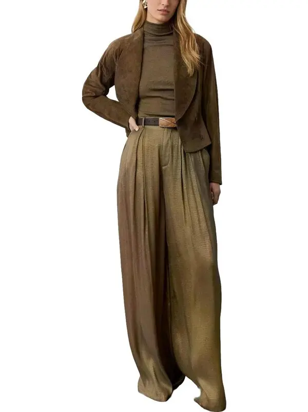 Ralph Lauren Trudie Double-breasted Suede Jacket - Brown