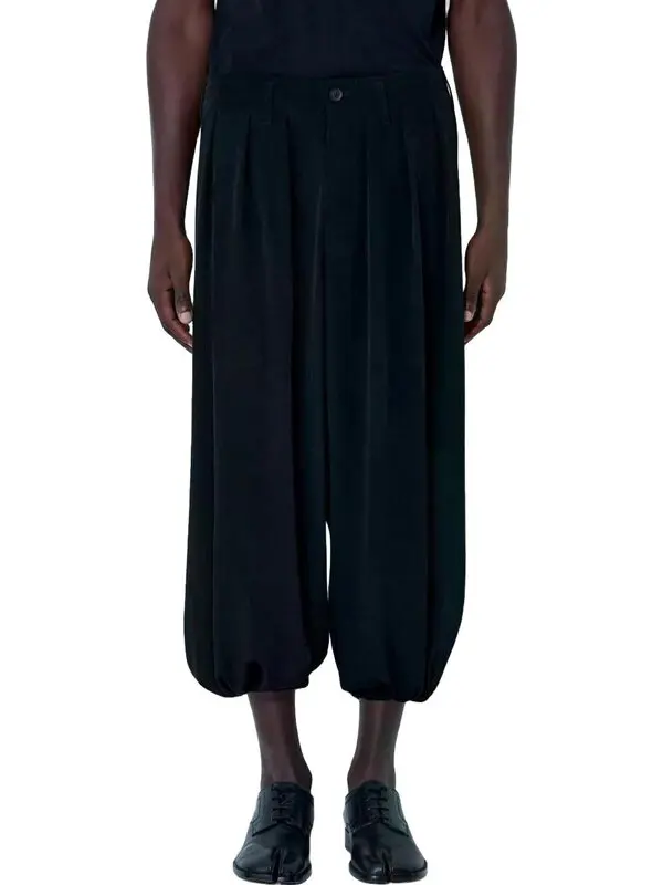 Yohji Yamamoto Pleated Drop-crotch Trousers - Black