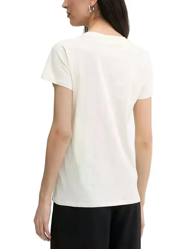 Liu Jo Crystal Embellished Logo Print T-shirt - Neutrals