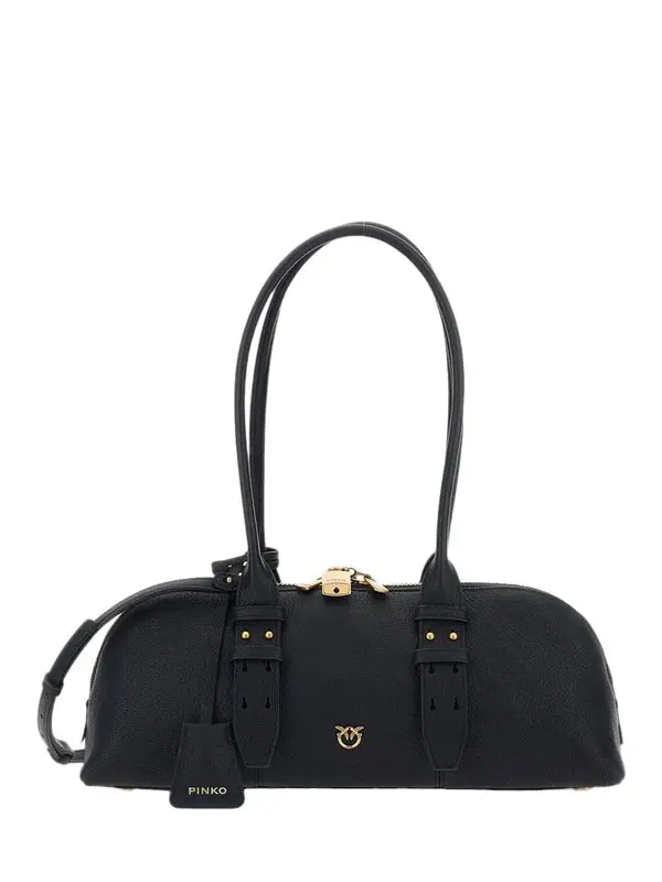 Pinko Large Escape Leather Tote Bag - Black