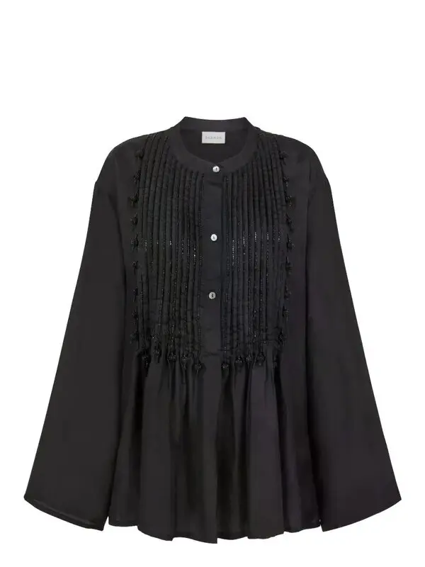 P.a.r.o.s.h Embellished Pleated Blouse - Black