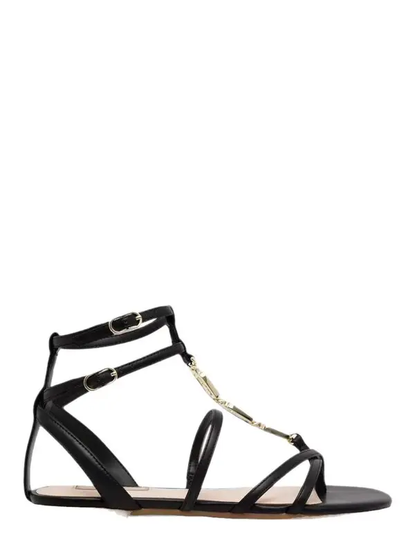 Liu Jo Logo Plaque Strappy Sandals - Black
