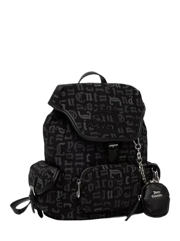 Juicy Couture Carol Monogram Print Backpack With Charm Detail - Black