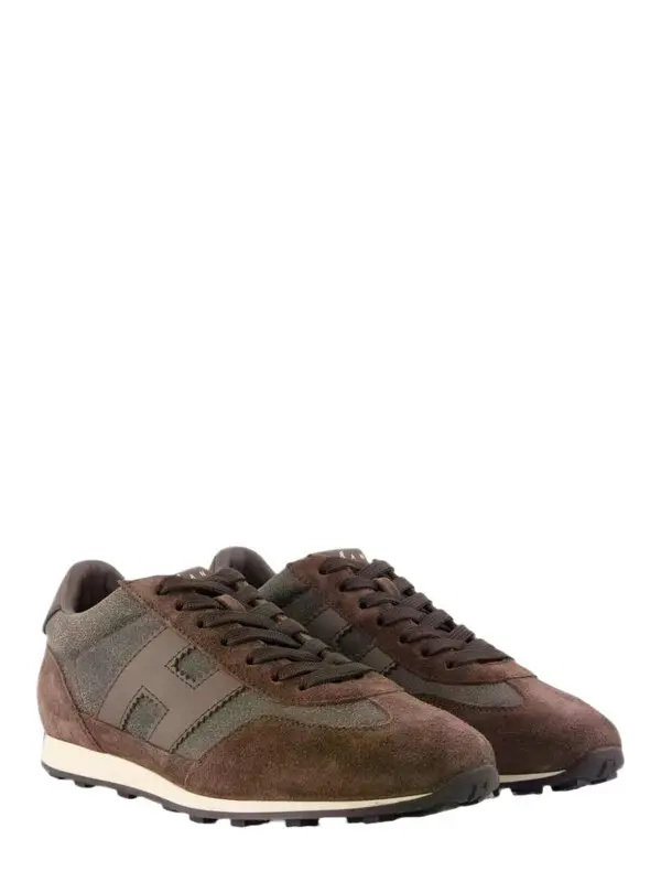Hogan Panelled Sneakers With Logo Detail - Brown