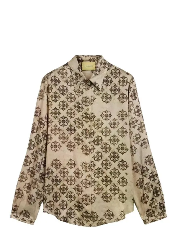 Momoni Graphic Print Silk Shirt - Neutrals