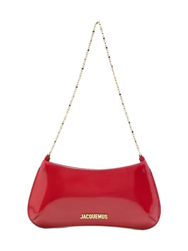 Jacquemus Small Bisou Baguette Bag With Patent Finish - Red