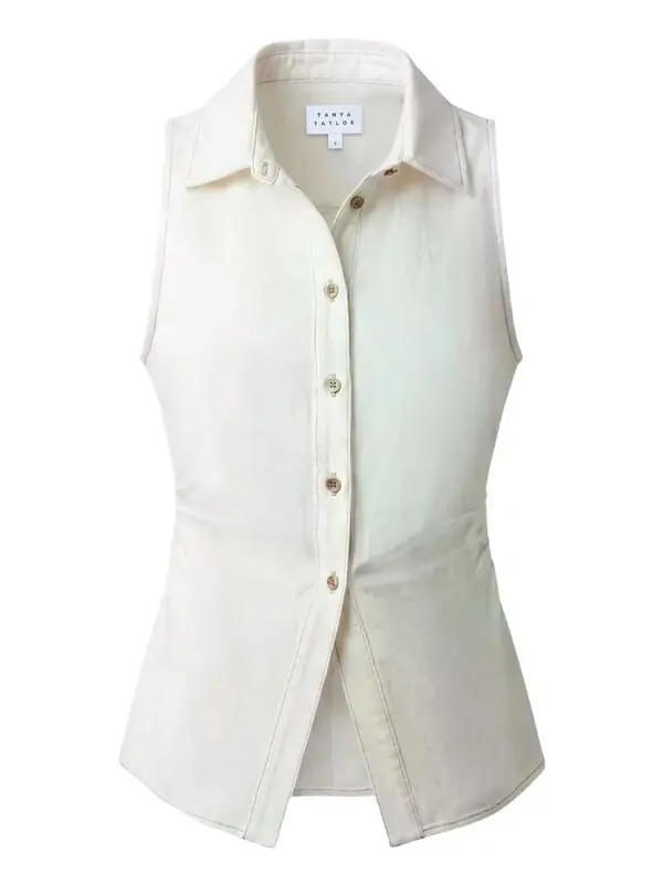 Tanya Taylor Sleeveless Gathered Top - Neutrals