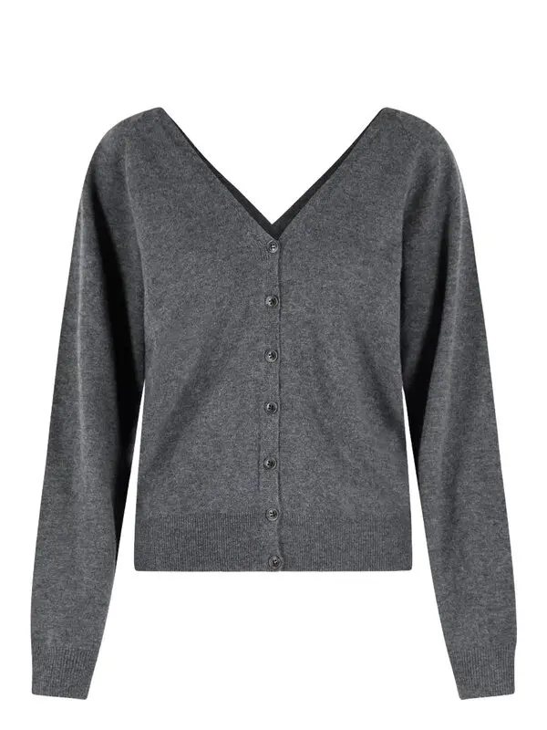LISA YANG Cashmere V-neck Cardigan - Grey
