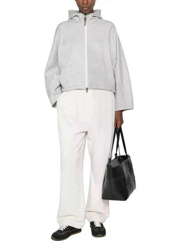 Brunello Cucinelli Jersey Zip-up Hoodie - Grey