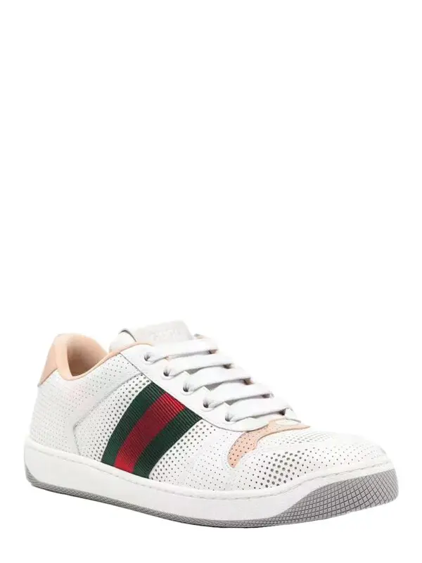 Gucci Leather Re-web Sneakers - Black