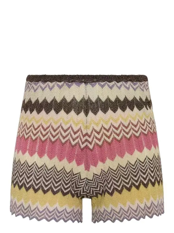 Faithfull The Brand High-rise Chevron Knit Shorts - Brown