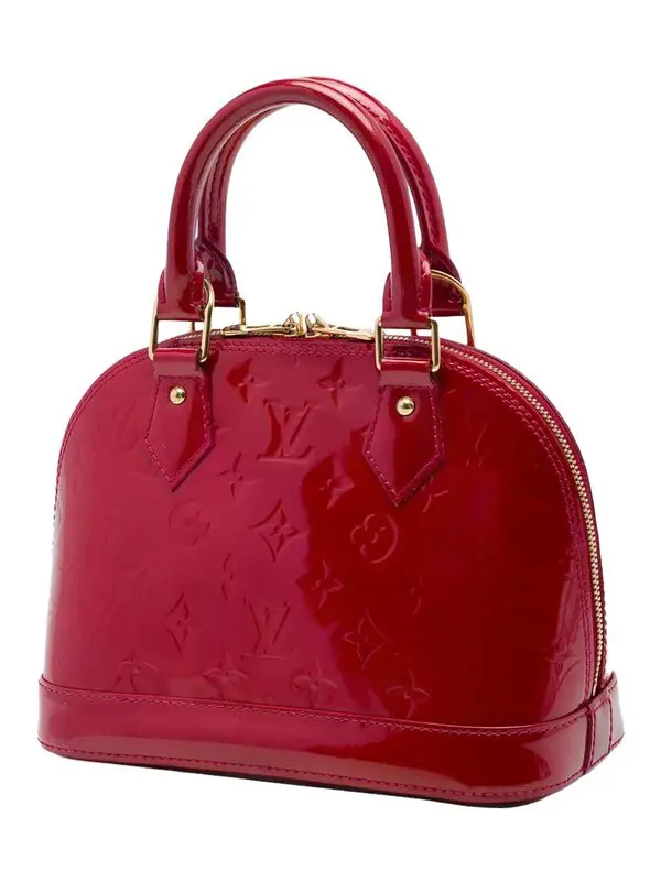 LOUIS VUITTON Monogram Vernis Alma Bb Satchel - Red