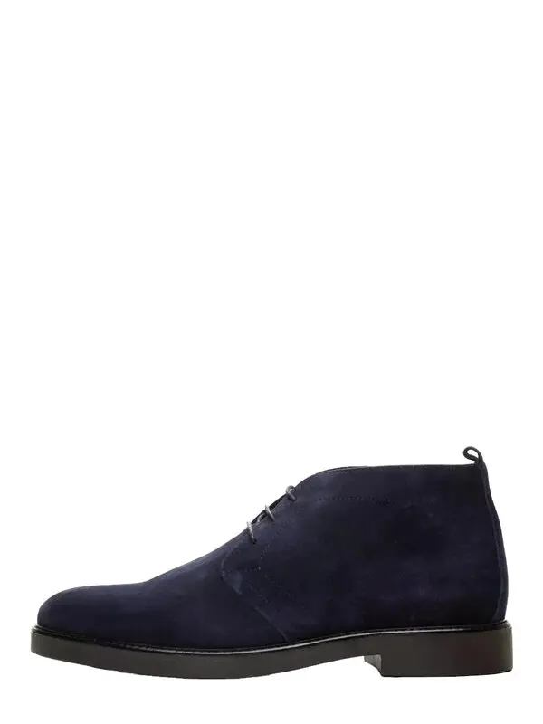 POCHE PARIS Suede Lace-up Loafers - Blue