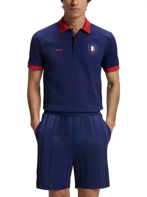 BOSS Paddy Polo Shirt With Country Flag - Blue