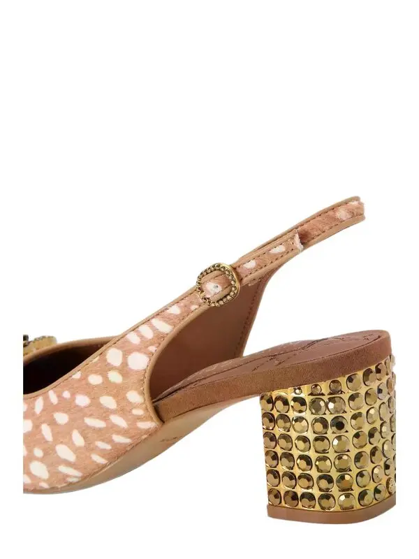 Kurt Geiger Slingback Pumps With Embellished Block Heel - Brown