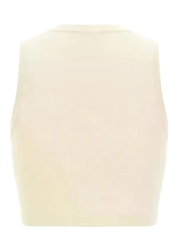Max Mara Fine-knit Sleeveless Cropped Top - Neutrals