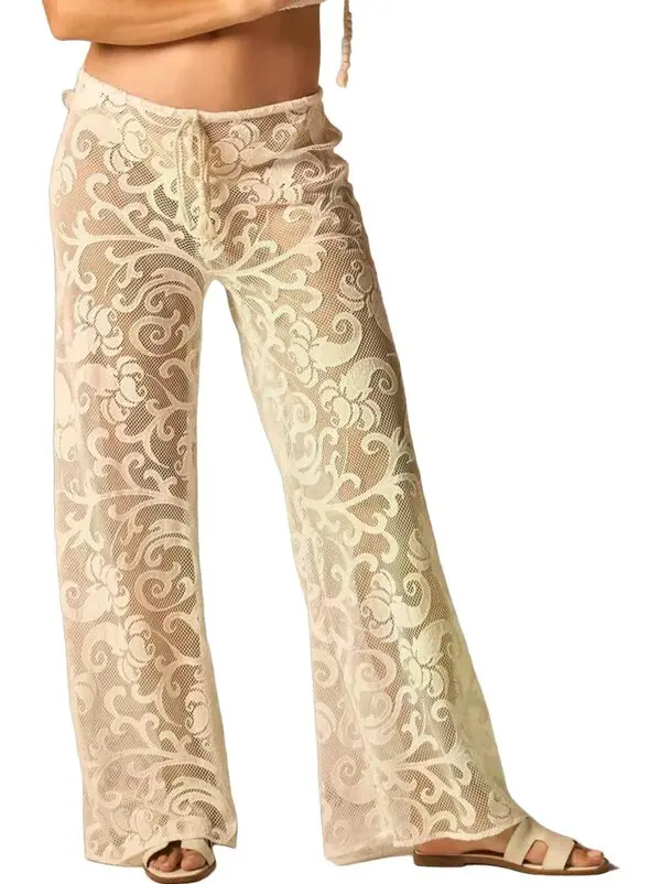 JBQ Andros Flared Lace Trousers - Neutrals